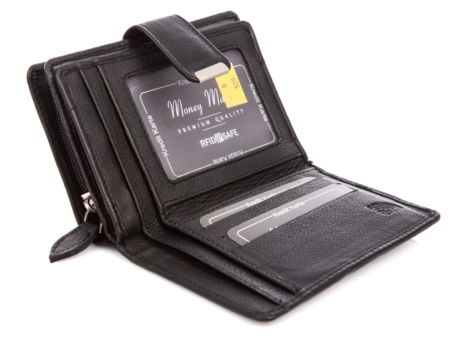 Portfel damski skóra naturalna czarny Money Maker | Ładne Torby.pl