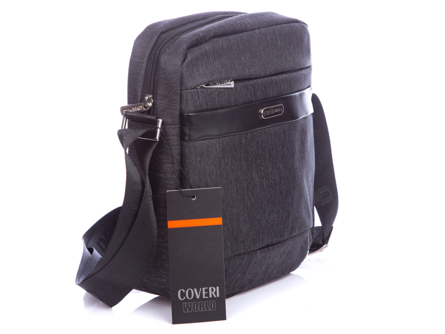 Coveri World średnia torebka męska na ramię czarna | Ładne Torby.pl