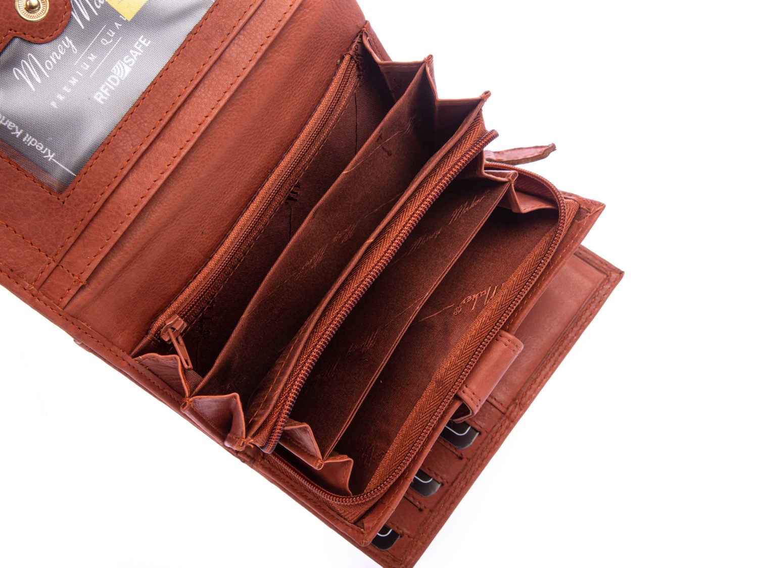 Money Maker Duży portfel damski skórzany jasny brąz Ladnetorby.pl